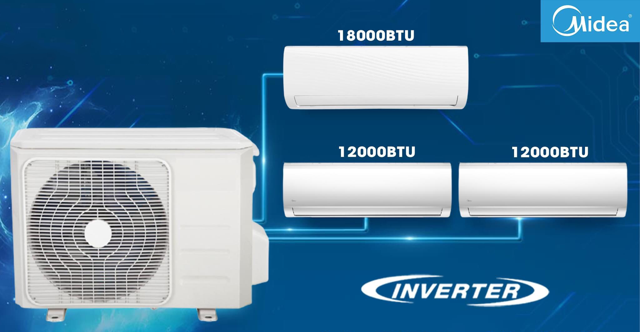 Combo điều hòa Multi Midea M3OE-27HFN1-Q 27000BTU 2 Chiều Inverter+ ...