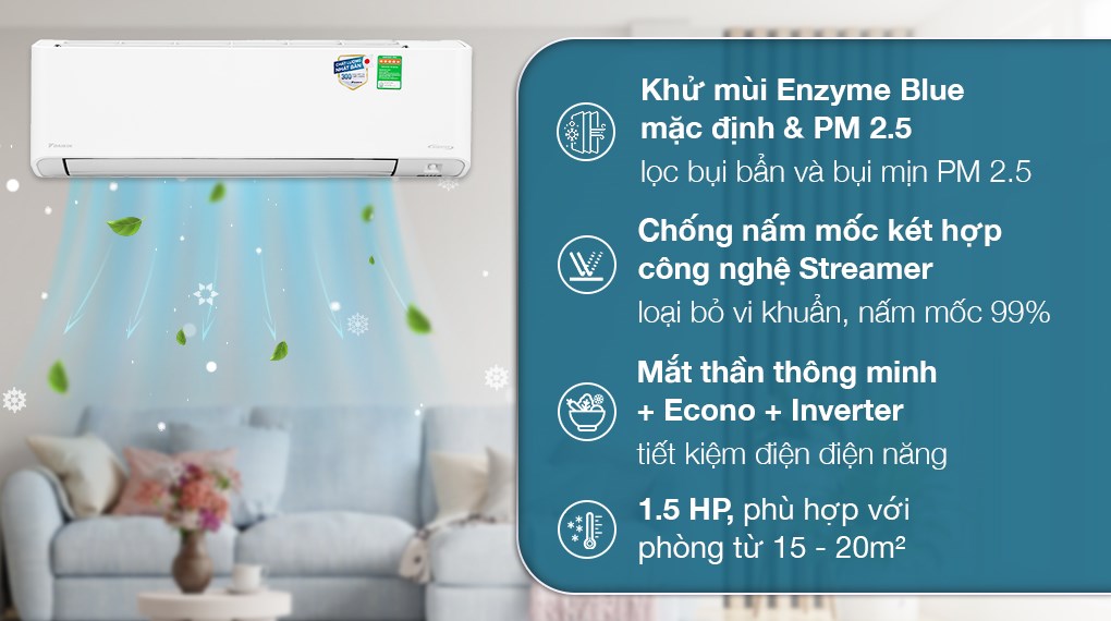 Những ưu điểm nổi bật có trên điều hòa Daikin FTKZ35VVMV 12000BTU - Điện Máy Thuận Thành